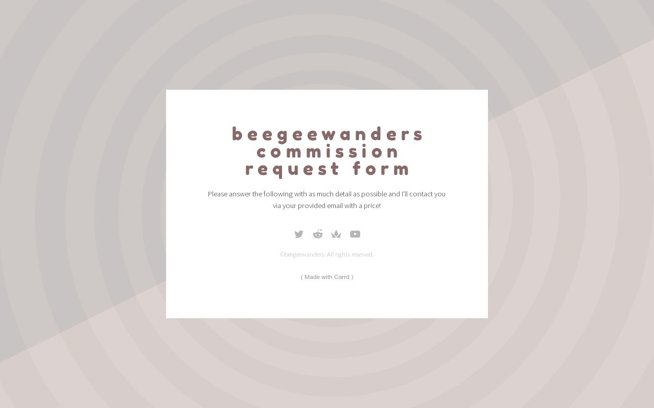 beegeewanders commission form